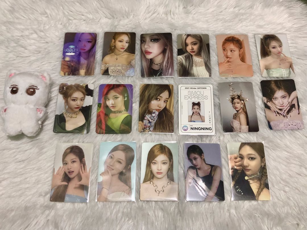 Ningning photocards set with Nyungnyung doll, Hobbies & Toys ...