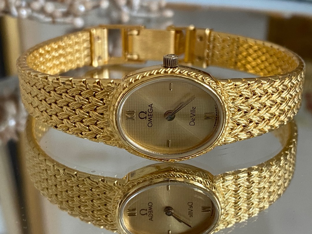 OMEGA Vintage Ladies Gold Watch With Box and Guarantee Classic, Luxury ...