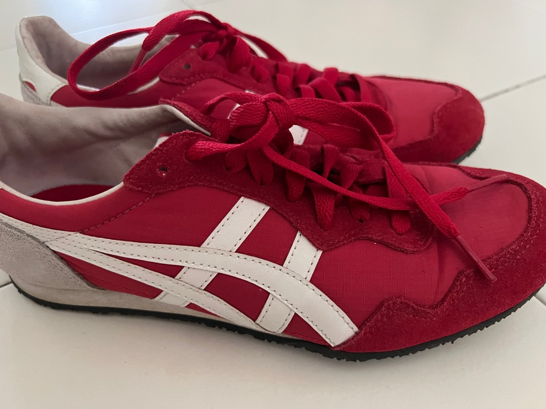 Onitsuka Tiger Red, Women's Fashion, Footwear, Sneakers on Carousell