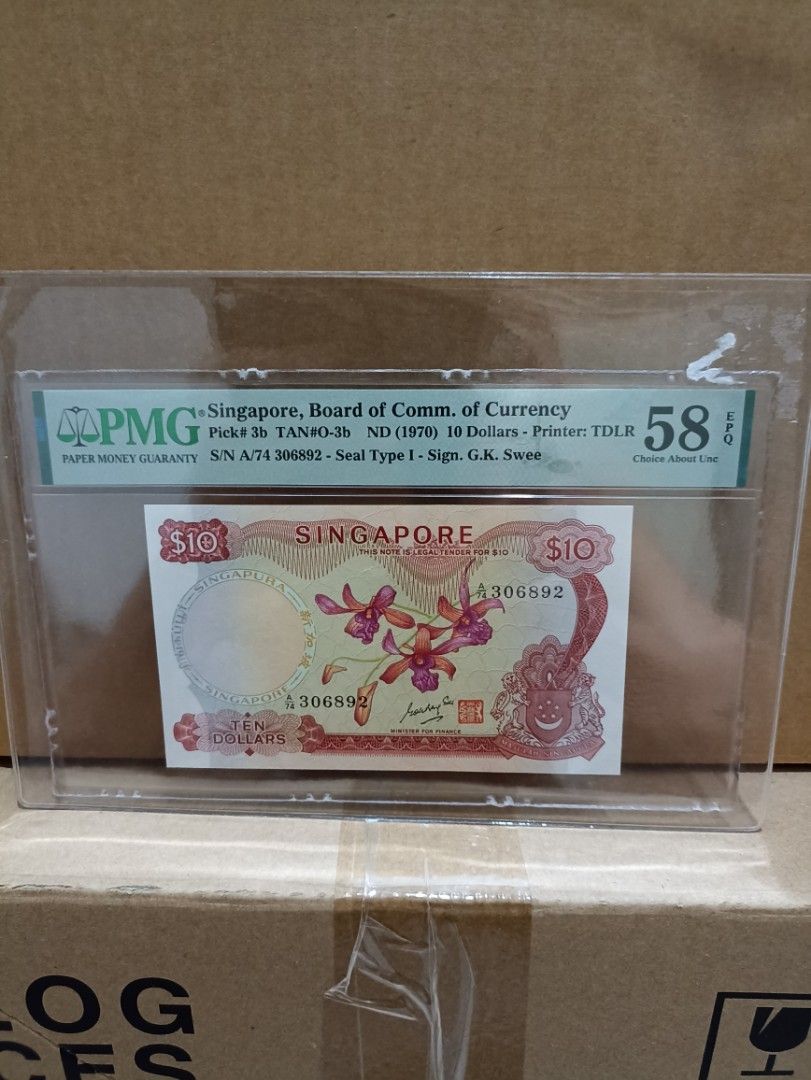 ORCHID SERIES $10 GOH KENG SWEE PMG 58 EPQ, Hobbies & Toys, Memorabilia & Collectibles, Currency ...