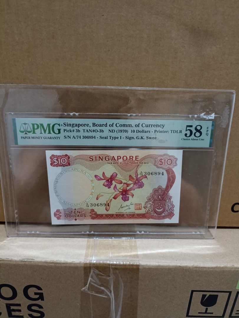 ORCHID SERIES $10 GOH KENG SWEE PMG 58 EPQ, Hobbies & Toys, Memorabilia ...
