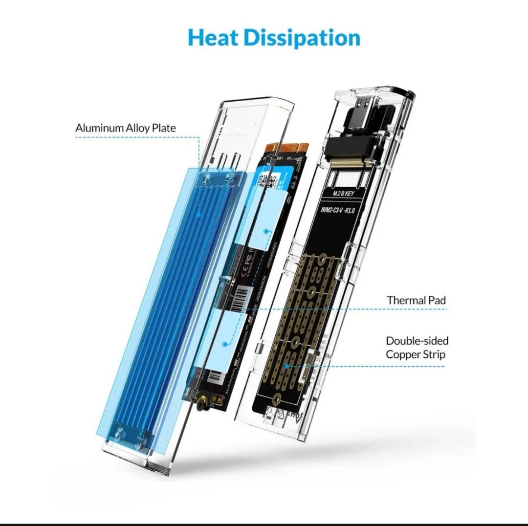 ORICO SSD enclosure Transparent NVME M.2 to type C external enclosure ...