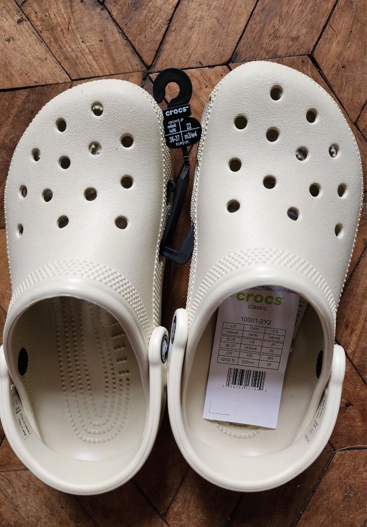 ORIGINAL CROCS CLASSIC CLOG (BONE), Women's Fashion, Footwear, Slippers ...