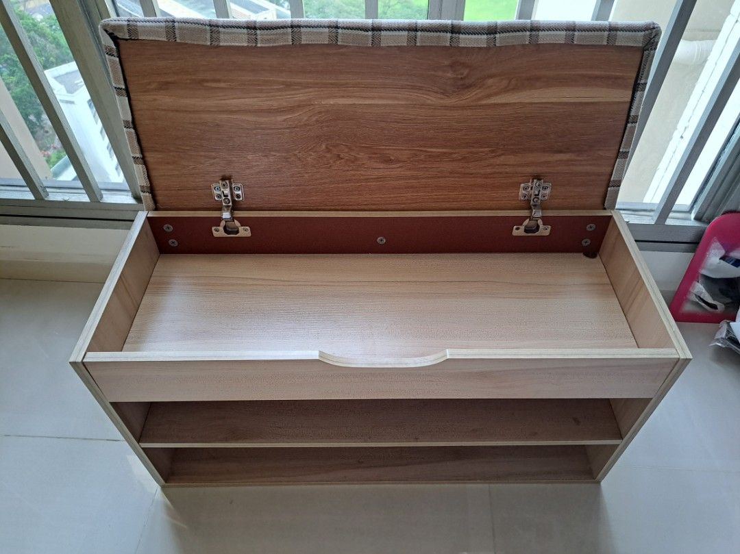 Ottoman large multi storage chair shoe rack, Furniture & Home Living ...