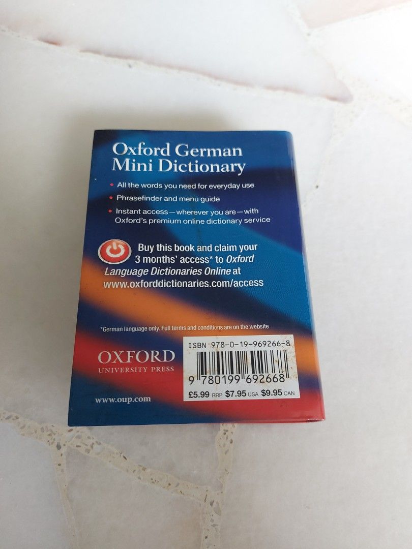 Oxford German Mini Dictionary, Hobbies & Toys, Books & Magazines ...