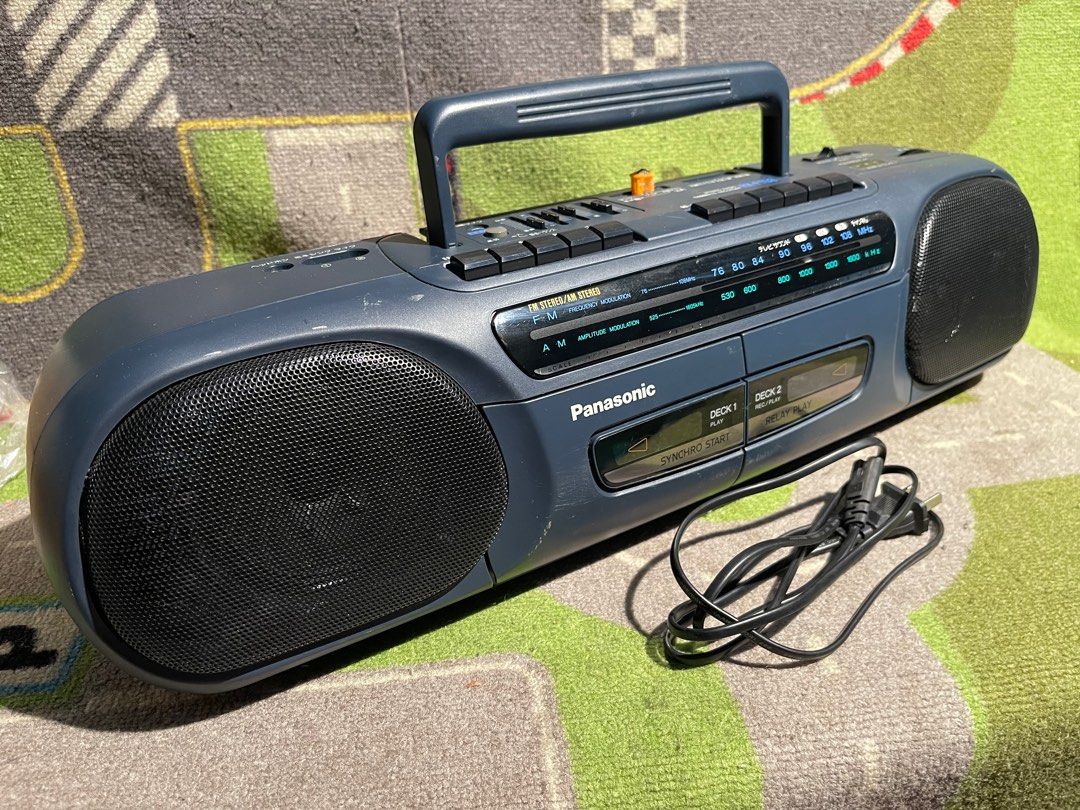 Panasonic Vintage Boombox radio double cassette complete stations 100v ...