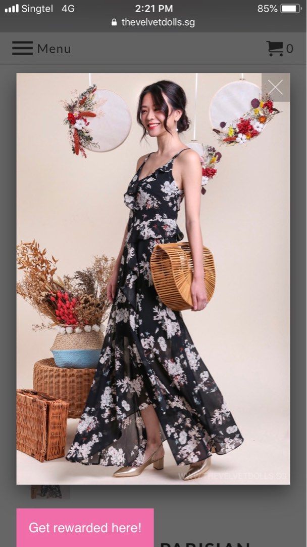 Parisian sunset ruffle maxi in black, Women's Fashion, Dresses & Sets ...