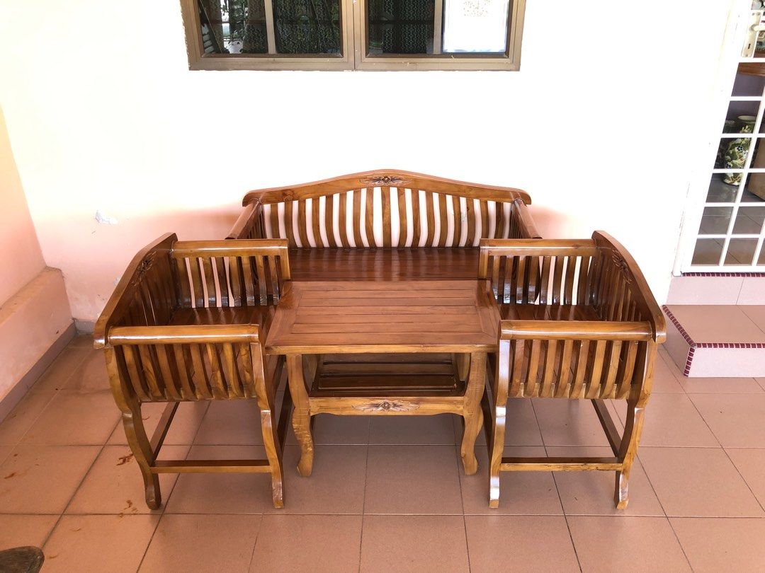 Perabot jati, Furniture & Home Living, Furniture, Sofas on Carousell