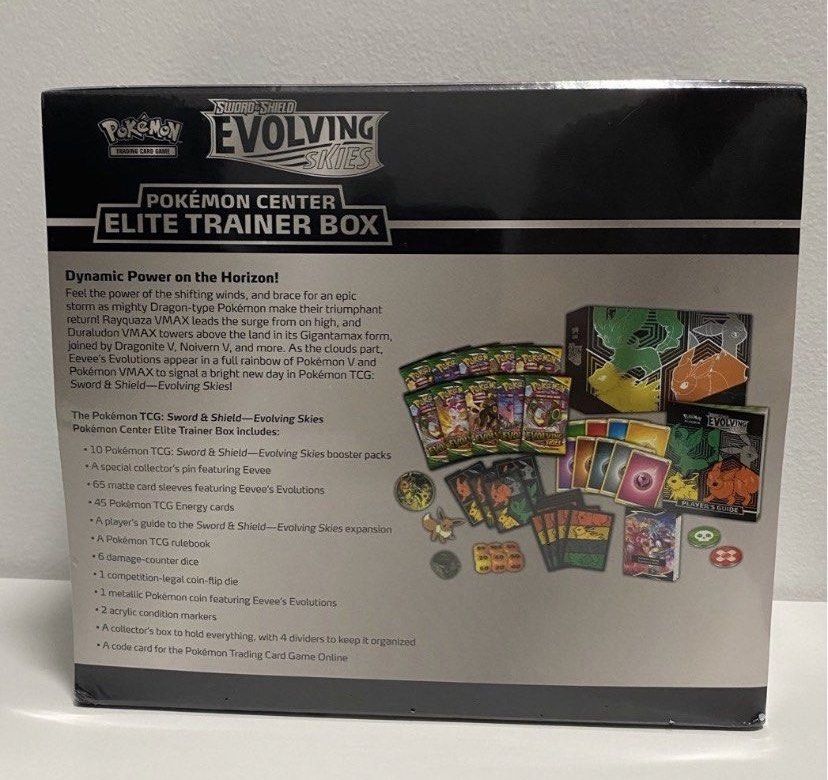 Pokemon Evolving Skies ETB Pokemon Center Exclusive Elite Trainer Box ...