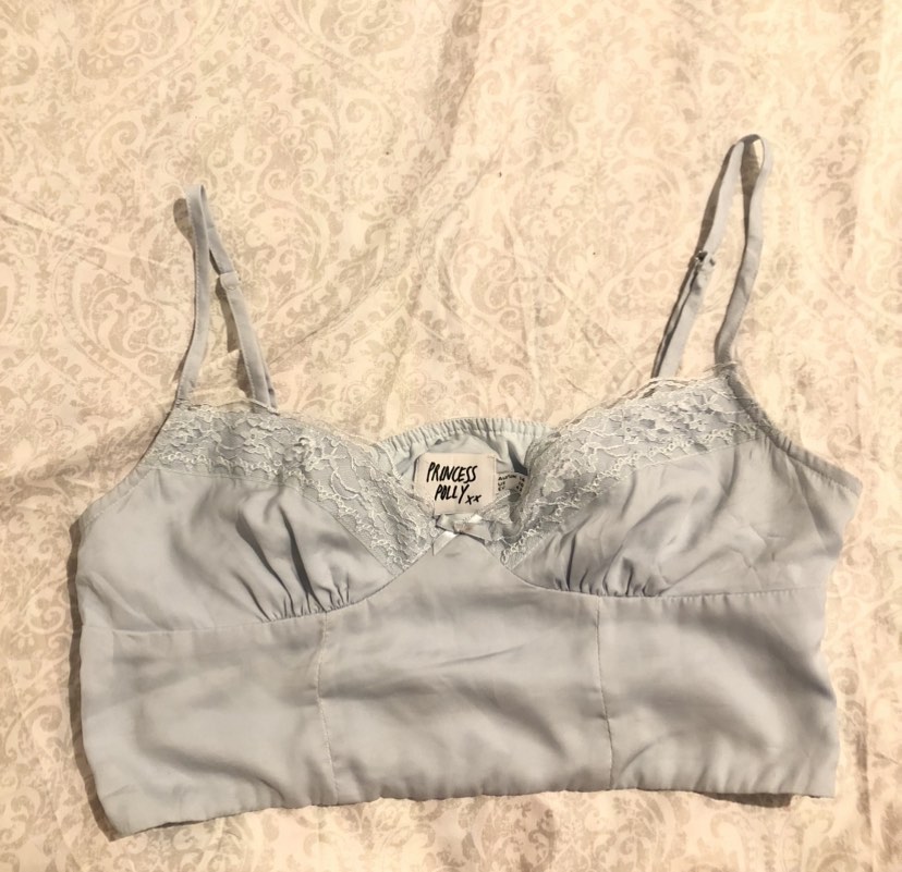 Princess Polly Blue Lace Top, Women's Fashion, Tops, Sleeveless on ...