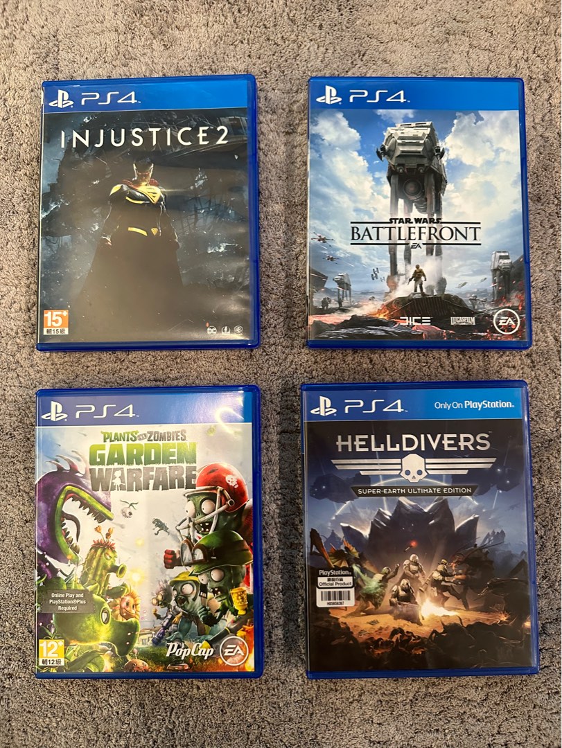 PS4 Games: Injustice 2, Star Wars battle front, PVZ garden warfare ...