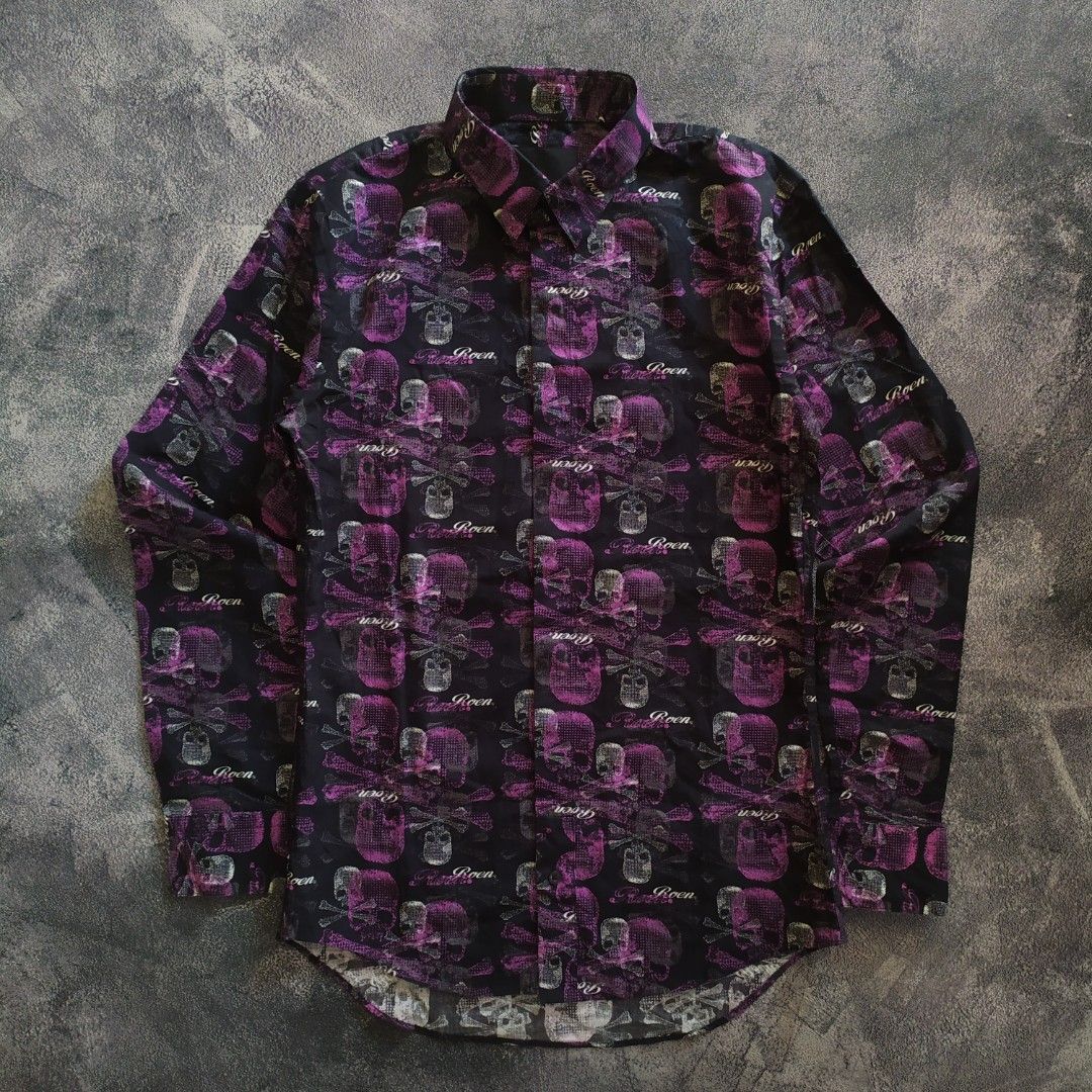 Roen X Semantic Design Full Print Skull Kemeja Japanese Brands, Fesyen ...