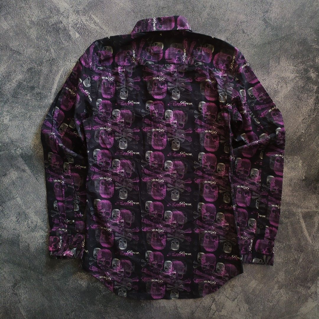 Roen X Semantic Design Full Print Skull Kemeja Japanese Brands, Fesyen ...