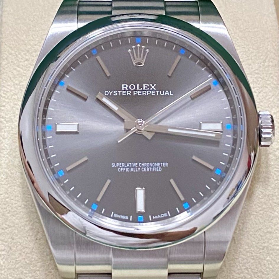 Rolex Oyster Perpetual 39 Rhodium Dial, Luxury, Watches on Carousell