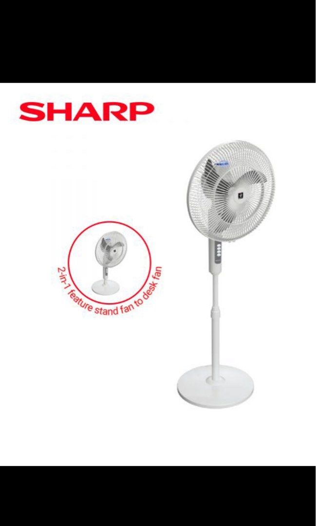 Sharp Plasmacluster ion electric standing fan (PJ-IGS16M) white ...