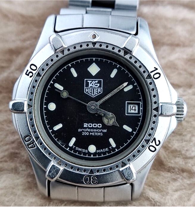 TAG HEUER 2000 Prof 962.008 Stainless Steel Quartz BLACK Dial 28mm Ladies Watch, Luxury, Watches ...