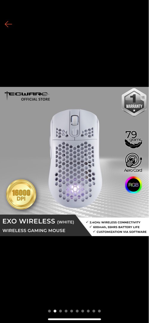 Tecware Exo Wireless Mouse Computers And Tech Parts And Accessories Mouse And Mousepads On Carousell