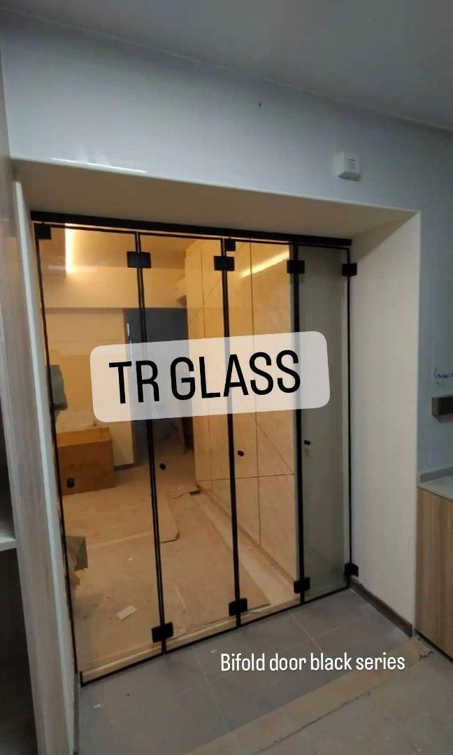 Tempered Glass Frameless Bi-Fold Door , Home Services, Others on Carousell