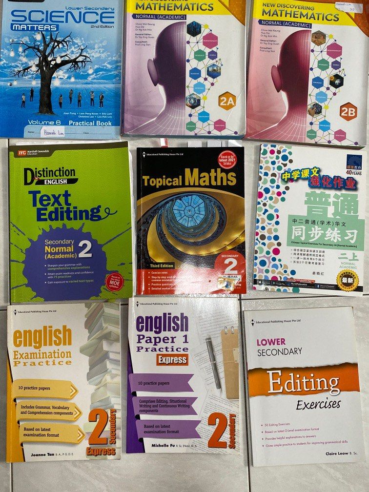 Textbooks! Secondary 2 (Lower sec) - Math, science, literature, history ...
