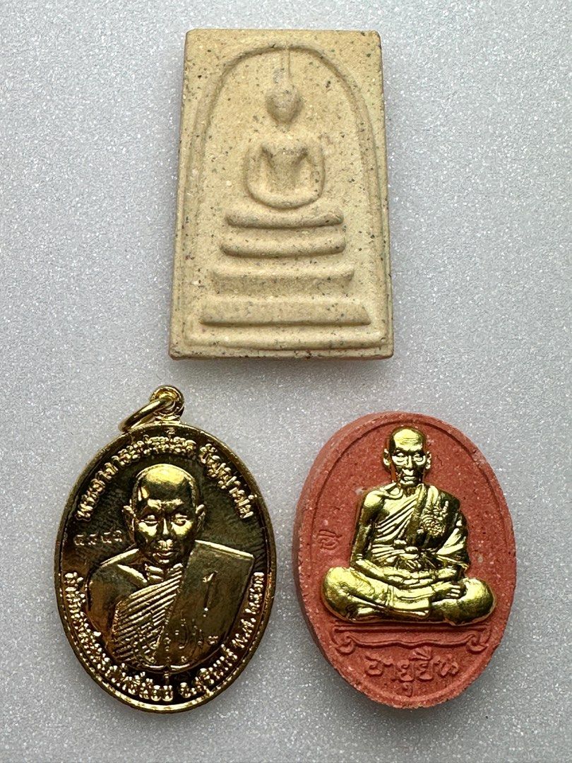 Thai Amulet set- 1. Somdej Wat Rakang, BE 253x 2. Rian Long Ta Phayot ...