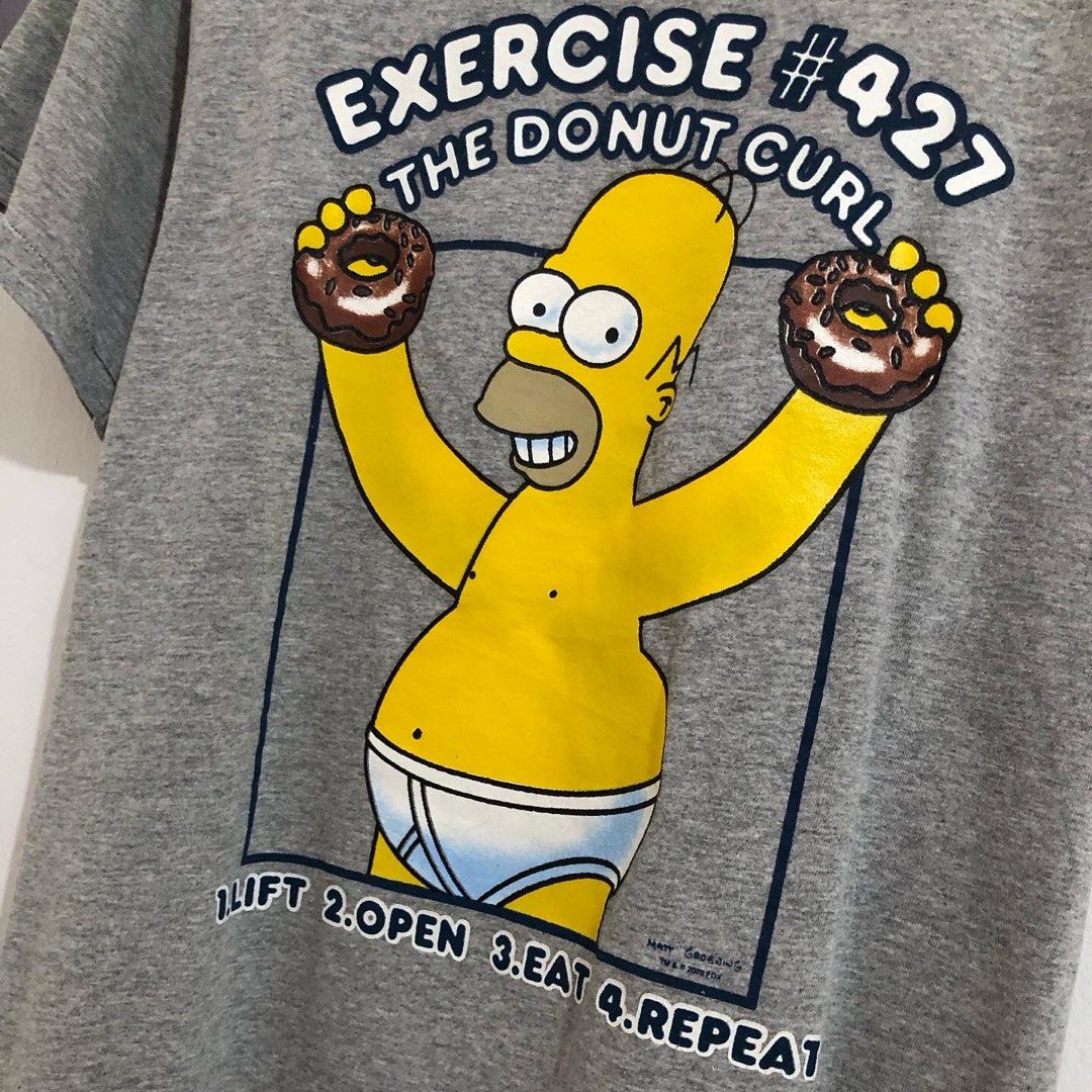Vintage Homer Simpson Exercise #427 The Donut Curl by Changes Size on ...