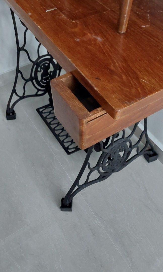 Vintage spider sewing machine table, Furniture & Home Living, Furniture ...