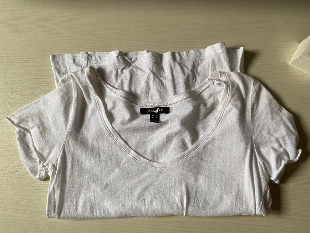 White Basic Top Womens Fashion Tops Blouses On Carousell