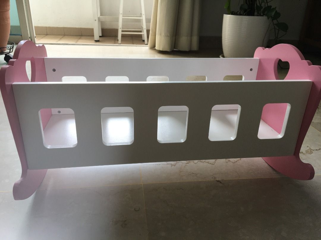 Wooden cot for dolls, Hobbies & Toys, Toys & Games on Carousell
