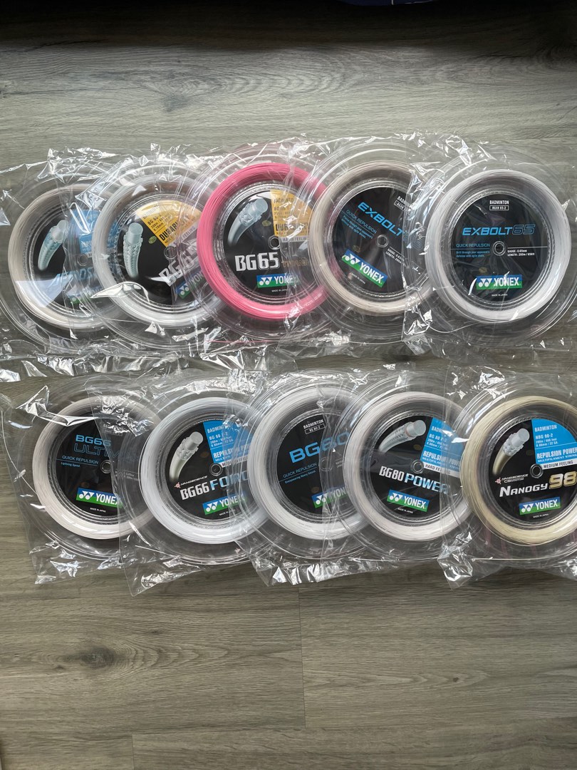 Yonex Badminton 200 Meters String BG65 BG65ti BG66 Ultimax Force BG80 ...