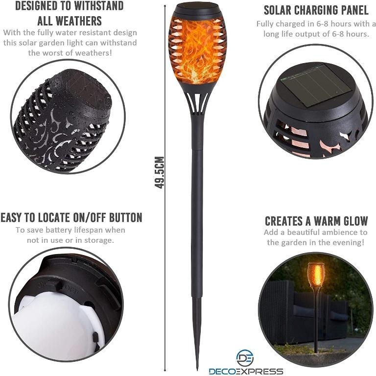 1 piece Deco Express Solar Lights for Garden Solar Torch Flickering ...