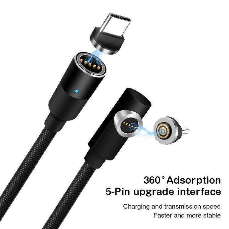 630) MAGNETIC PHONE CHARGER, LAMA 1.5M MAGNETIC USB CABLE RIGHT ANGLED ...