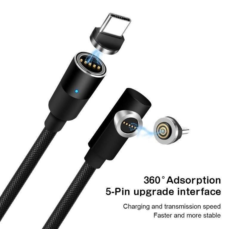 630) MAGNETIC PHONE CHARGER, LAMA 1.5M MAGNETIC USB CABLE RIGHT ANGLED ...