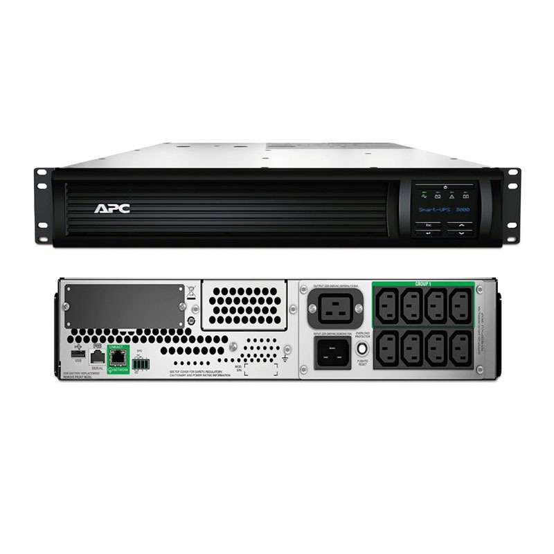 APC Smart-UPS, Line Interactive, 3kVA /2700W Rackmount 2U, 230V, 8x IEC C13+1x IEC C19 outlets ...
