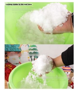 Artificial Manmade Fake Snow, Just Add Water Instantly Get Snow [500g ...