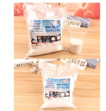Artificial Manmade Fake Snow, Just Add Water Instantly Get Snow [500g ...