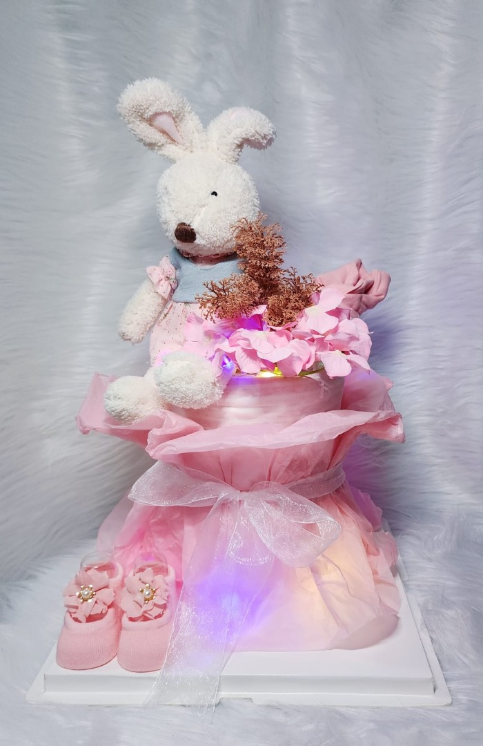 Assorted Bunny Diaper Cake / Baby Hamper / Baby Gift, Babies & Kids ...