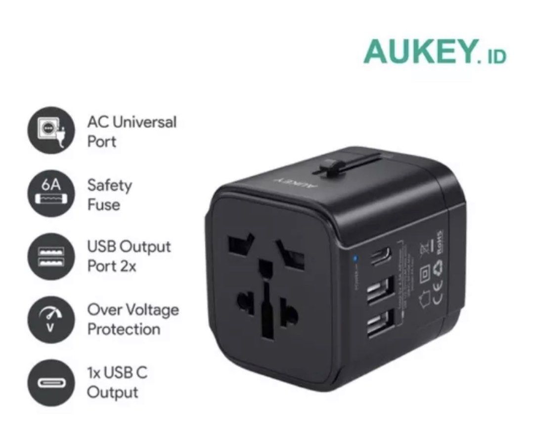 Aukey universal travel adapter, TV & Home Appliances, Electrical ...