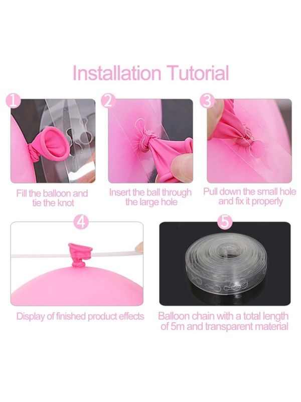 Balloon Strip - Garland - Balloon Connector, Clear Plastic Balloon ...