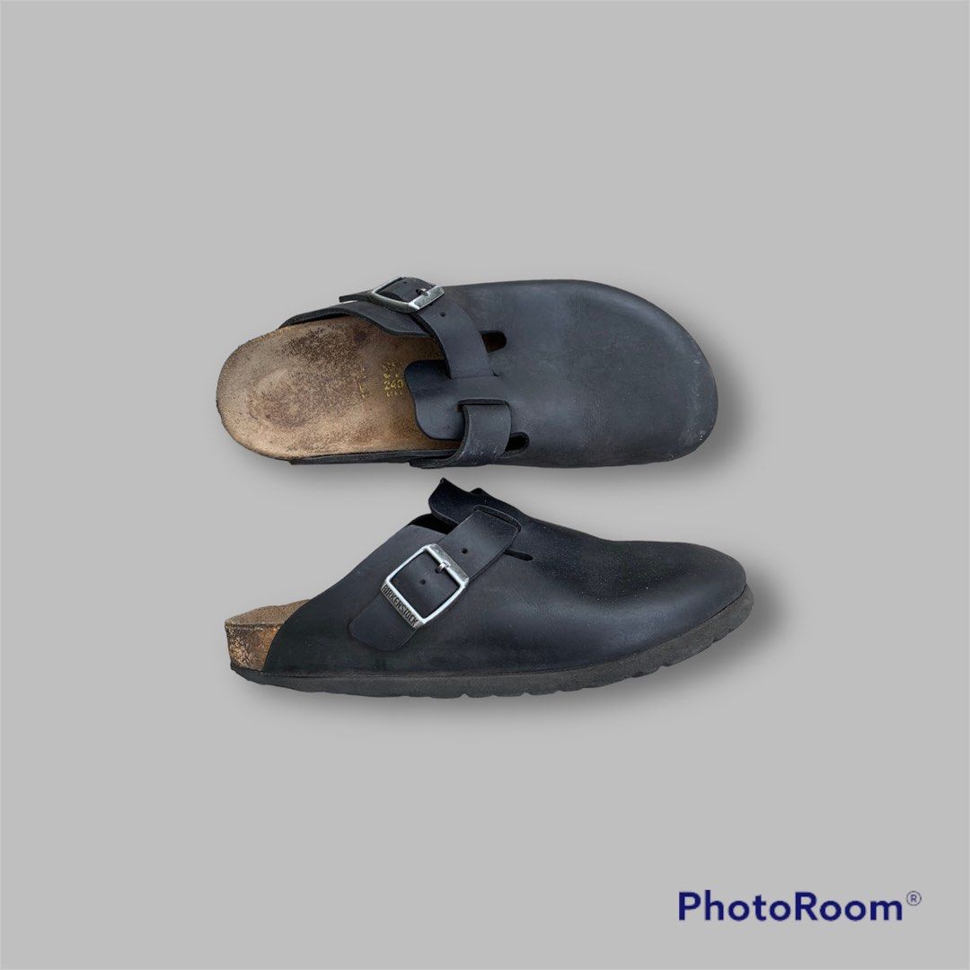 Birkenstock Boston Black Clogs, Men's Fashion, Footwear, Slippers ...