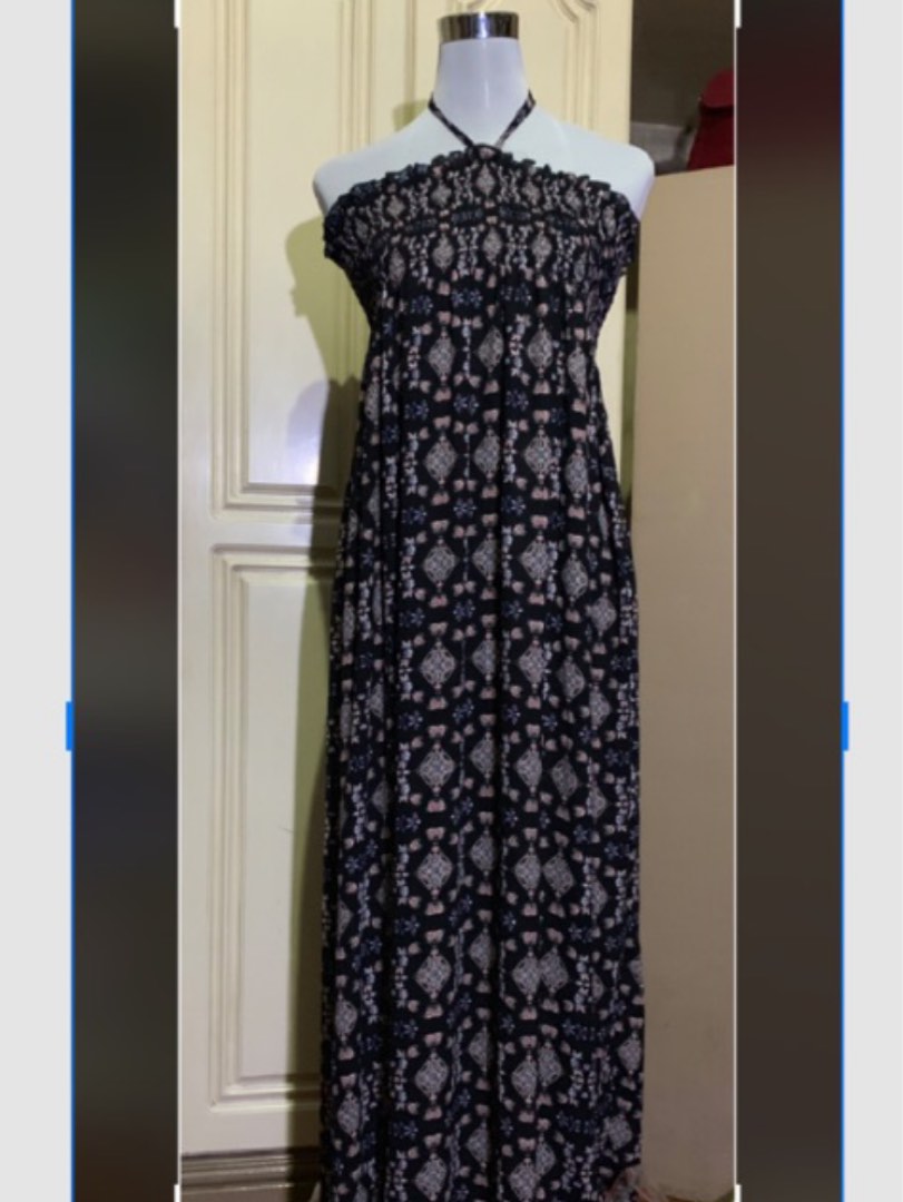 Black Floral Maxi Summer Dress on Carousell