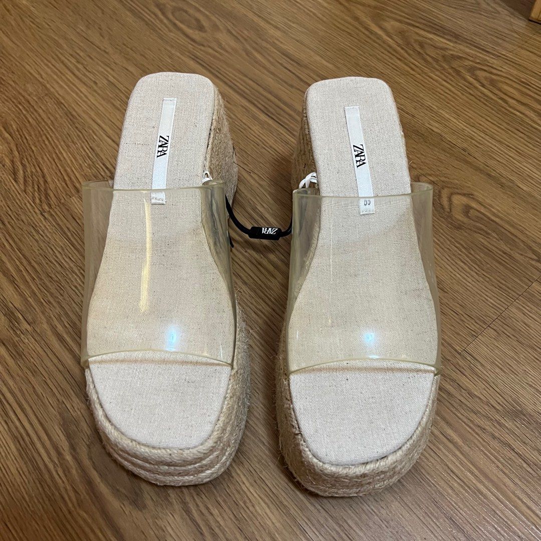 BRAND NEW Zara Vinyl Wedge, Women's Fashion, Footwear, Sandals on Carousell
