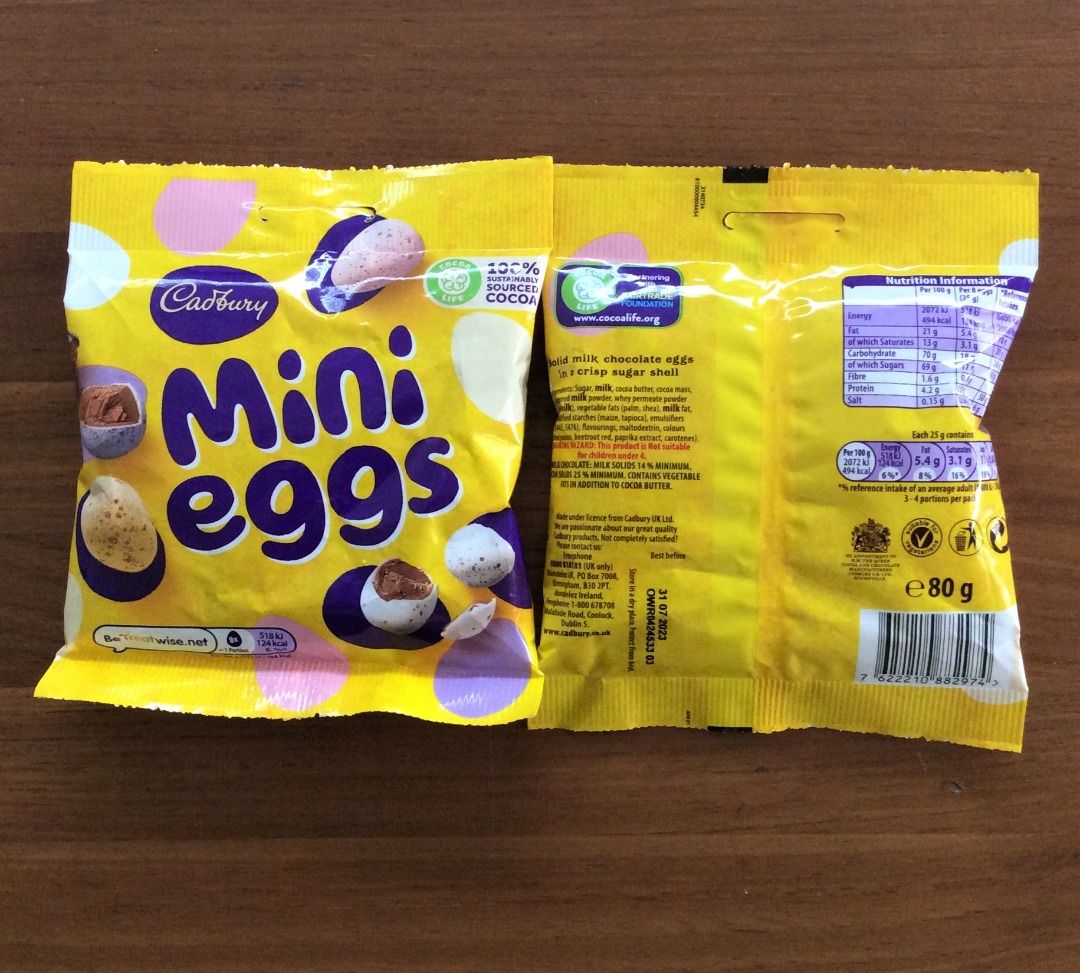Cadbury Mini Eggs 80g, Food & Drinks, Packaged & Instant Food on Carousell
