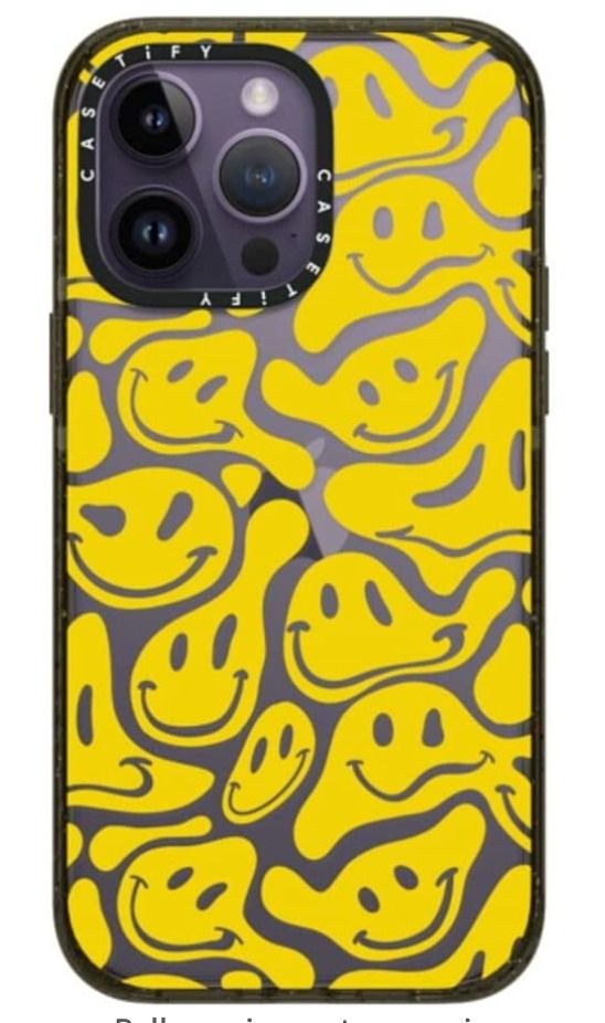 Casetify Iphone 14 Pro Max / Pro / Plus Acid Smiles Marigold Black Case ...