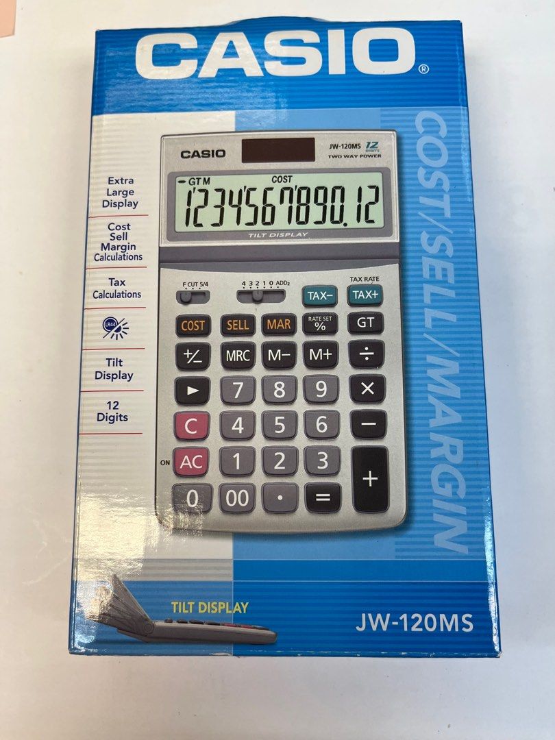 Casio JW-120MS 可攜式太陽能計算機（12位）, 興趣及遊戲, 手作＆自家設計, 文具 - Carousell