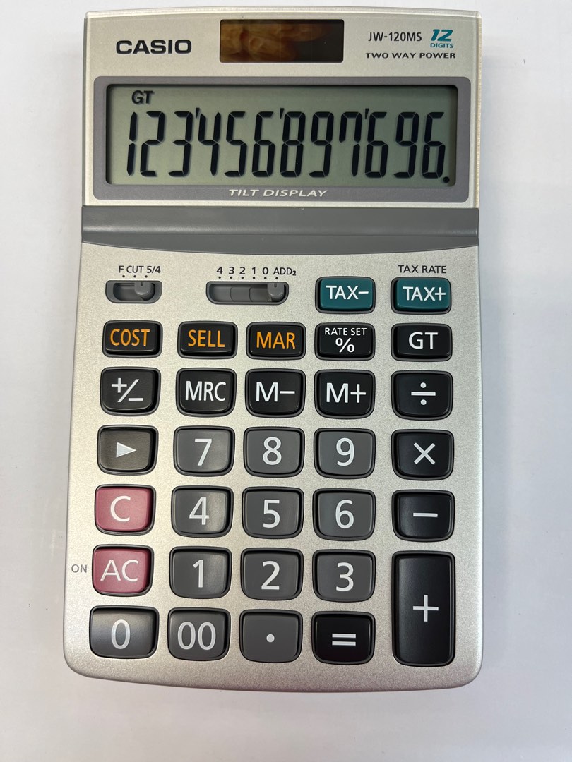 Casio JW-120MS 可攜式太陽能計算機（12位）, 興趣及遊戲, 手作＆自家設計, 文具 - Carousell