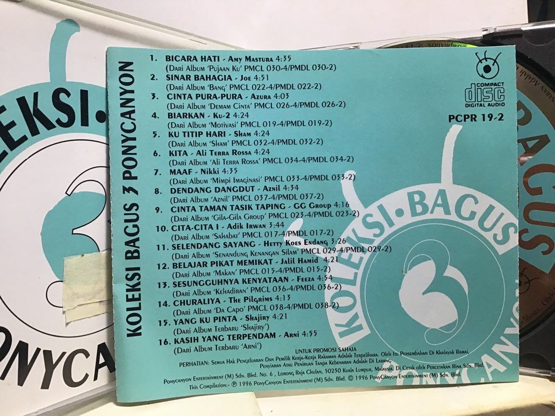 CD Koleksi Bagus Ponycanyon 3 - Amy Mastura Sham Pilgrims Hetty Koes Endang OOP PROMO PRESS ...