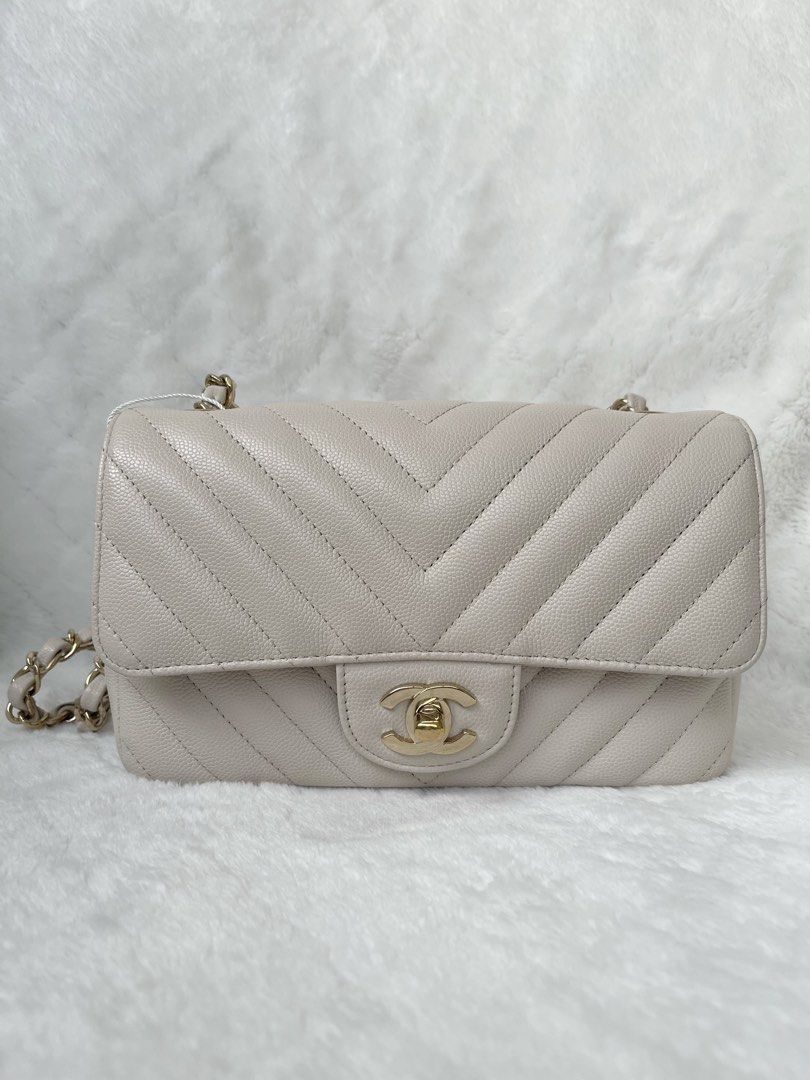 Chanel classic flap Mini Rectangular Ivory Color, Luxury, Bags ...