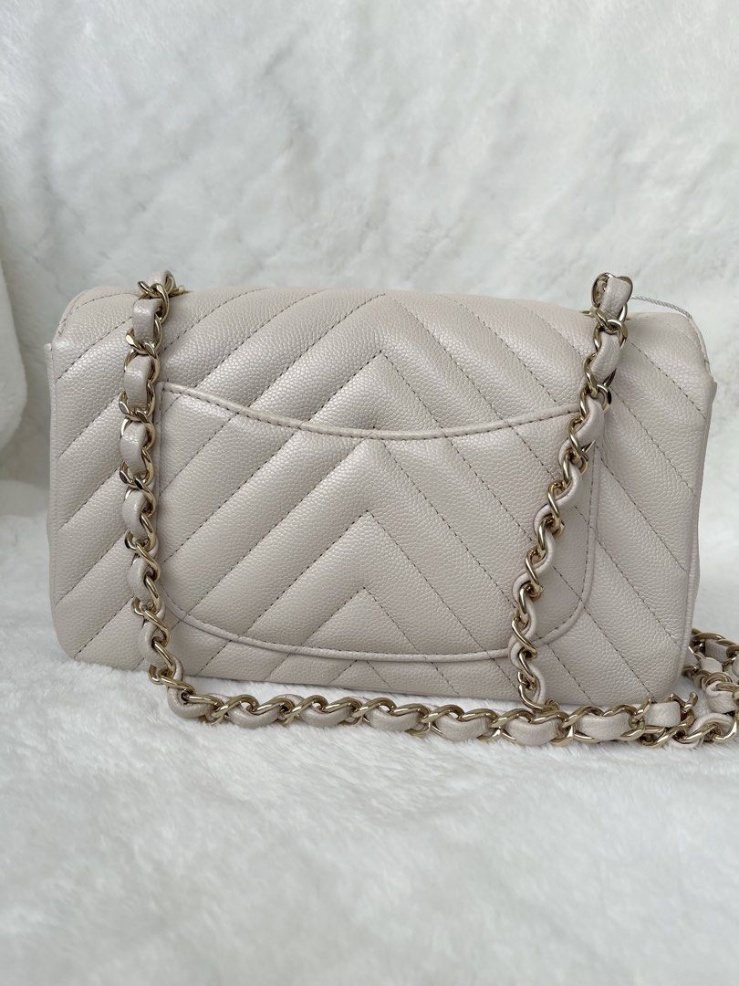 Chanel classic flap Mini Rectangular Ivory Color, Luxury, Bags ...
