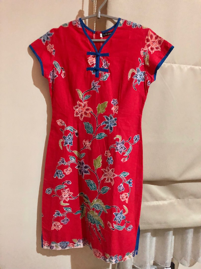 Cheongsam Batik Dress batik melati, Fesyen Wanita, Pakaian Wanita, Gaun ...