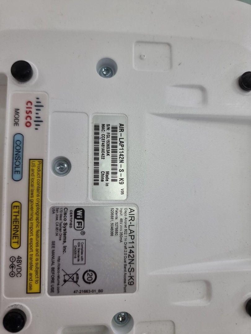Cisco Air lap 1142n-s-k9 wireless access point, Computers & Tech ...